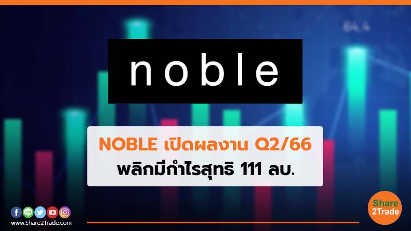 NOBLE เปิดผลงาน Q2/66 พลิกมีกำไรสุทธิ 111 ลบ. | Share2Trade